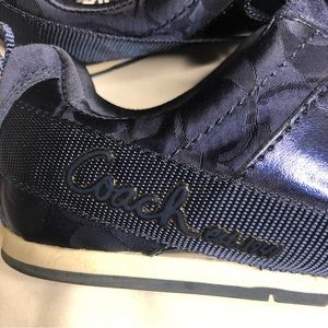 Coach | Shoes | Coach Hadley Navy Blue Suede And Canvas Signature C ...